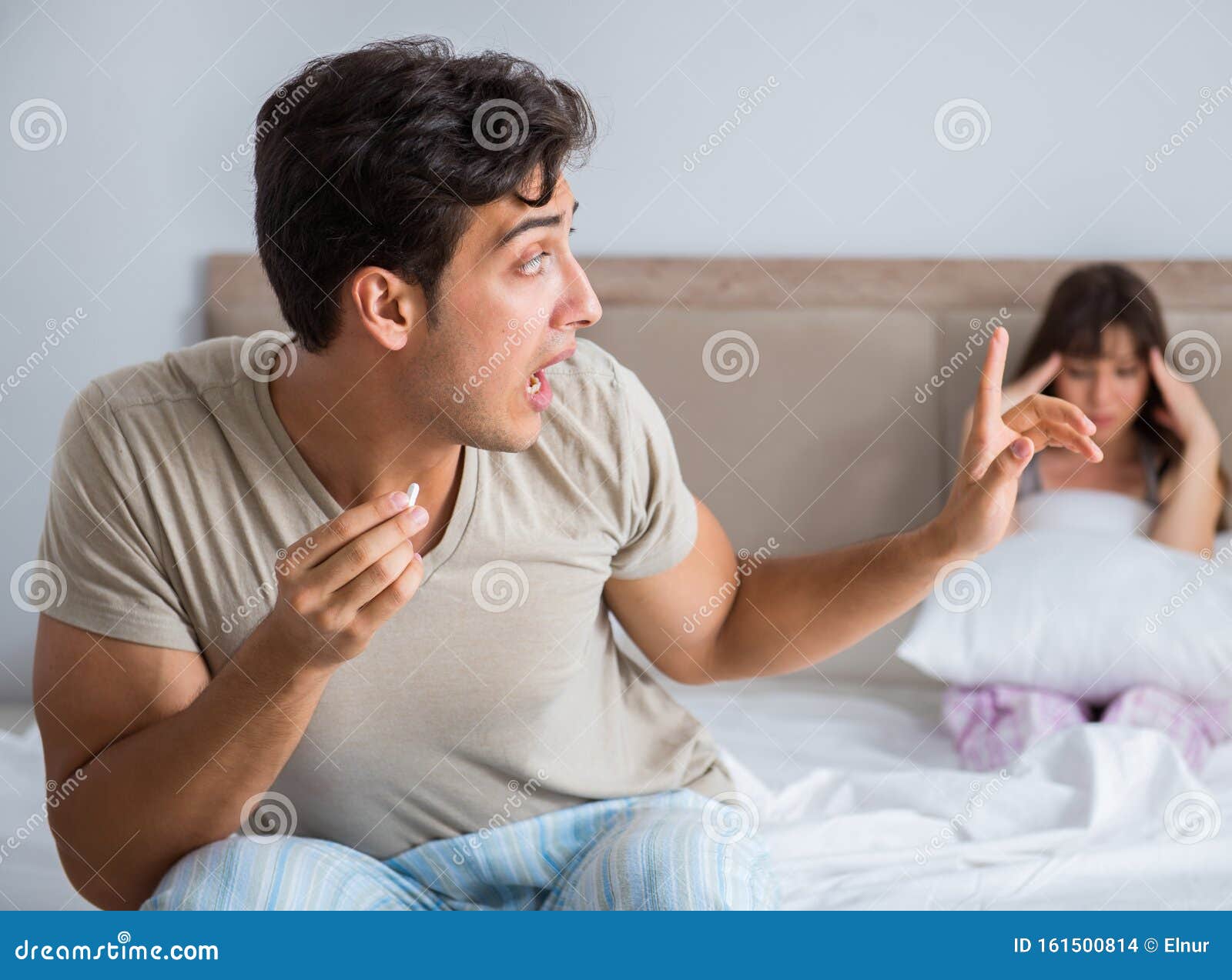 Man Suffering from Impotency with Pill Stock Photo - Image of female ...