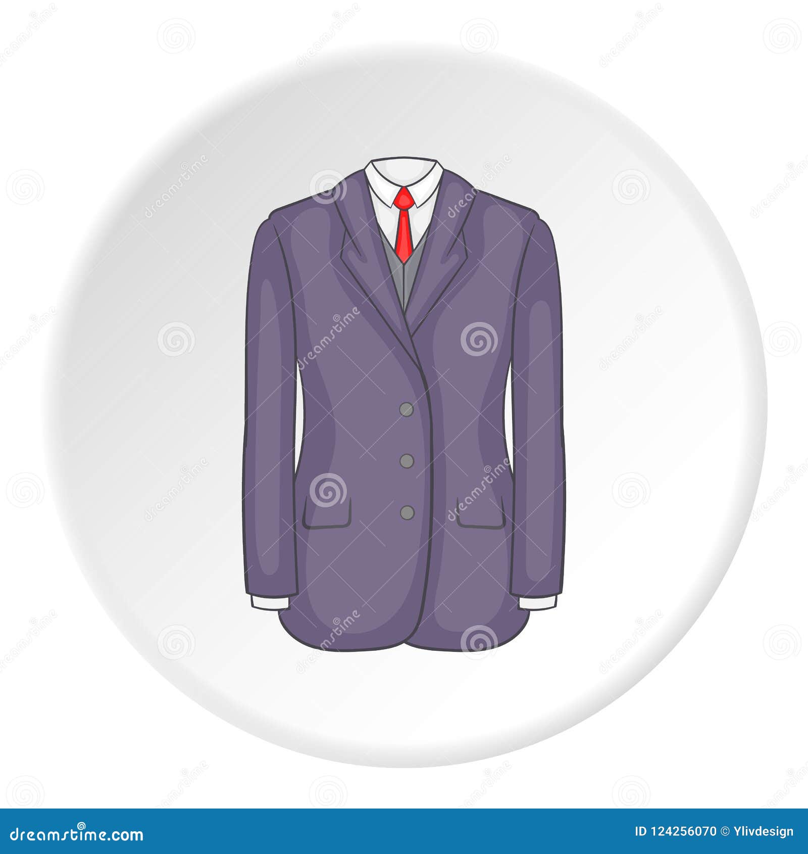 Men Suit Icon, Cartoon Style Stock Illustration - Illustration of ...
