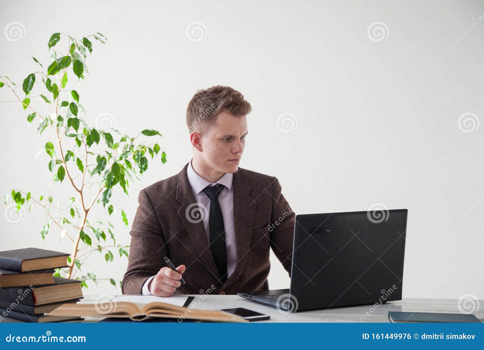Men in Suits Working at the Computer in the Office Stock Photo - Image ...