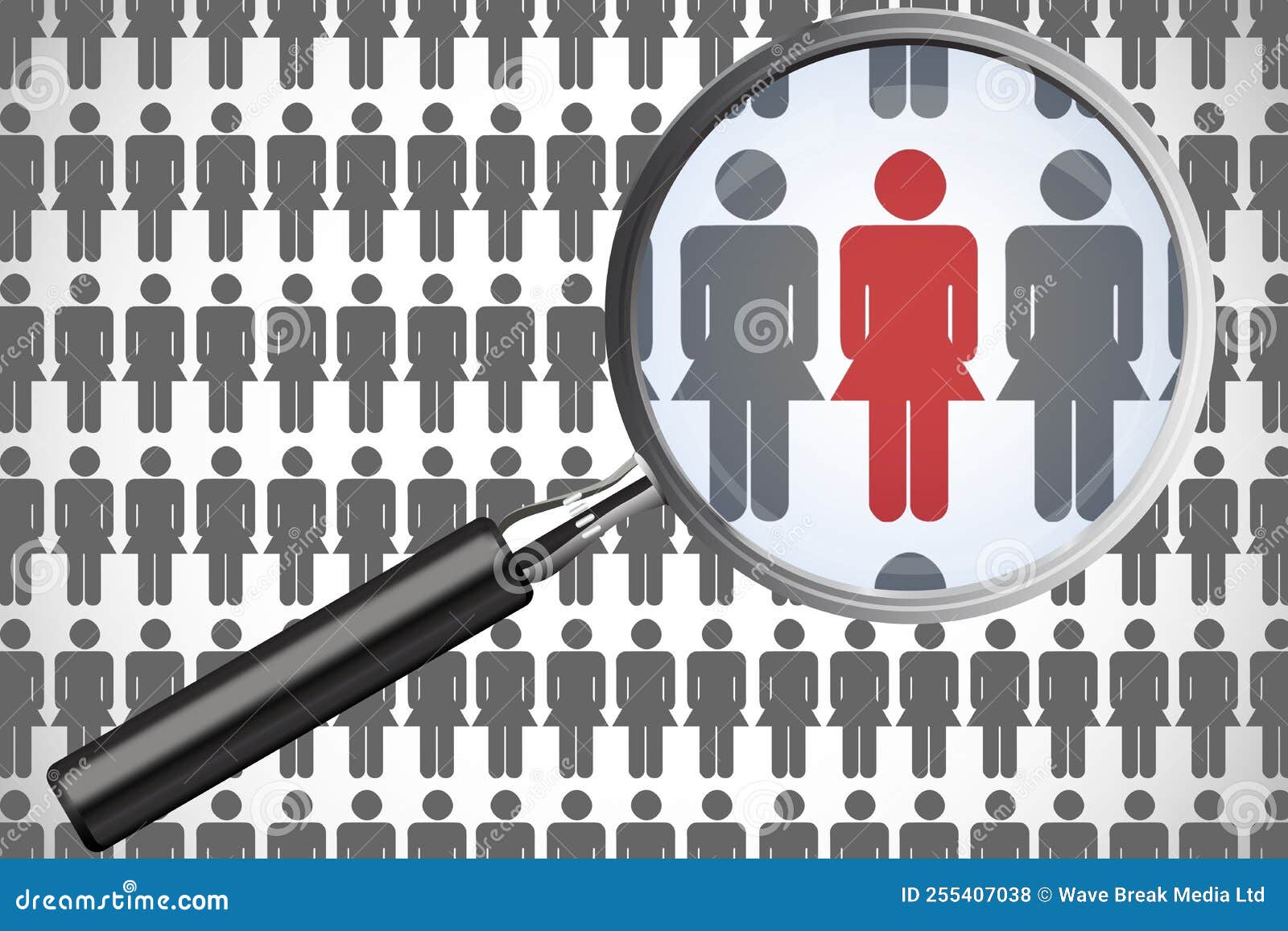 Men Symbols with Magnifying Glass Stock Illustration - Illustration of ...