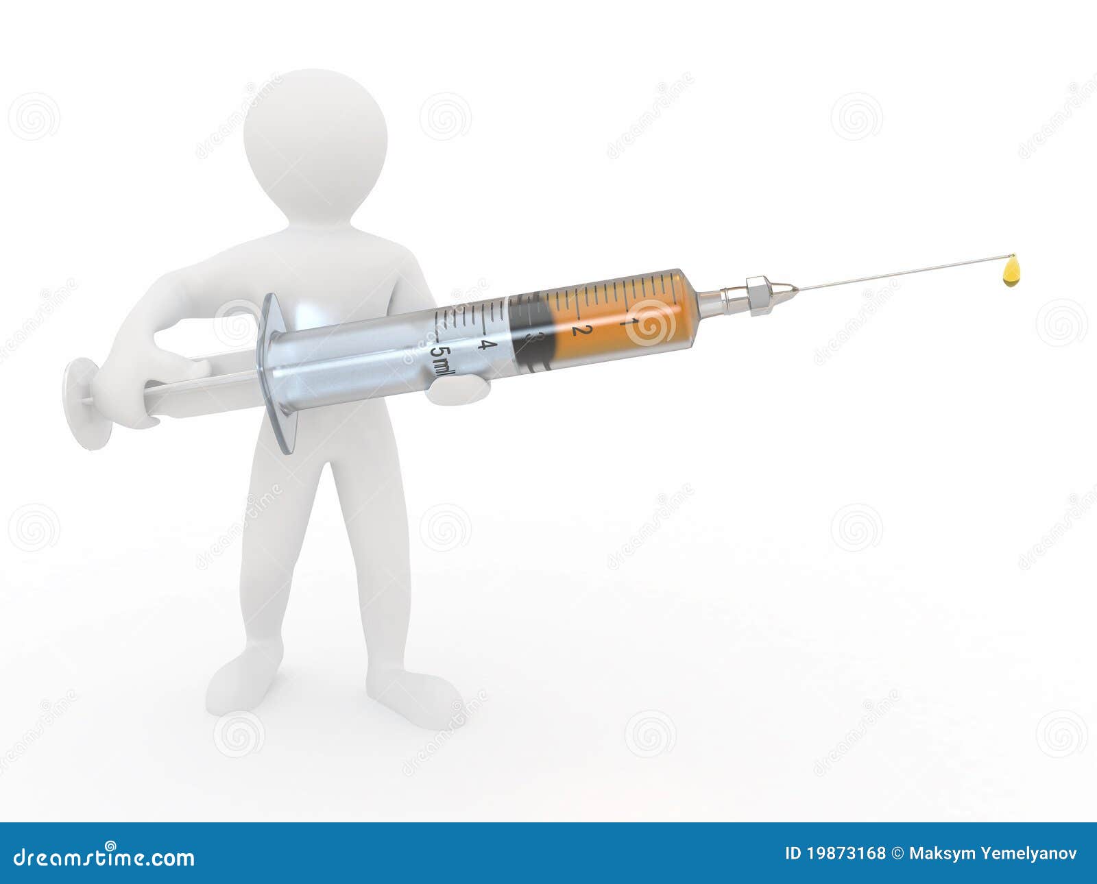 Men with syringe. 3d stock illustration. Illustration of isolated ...