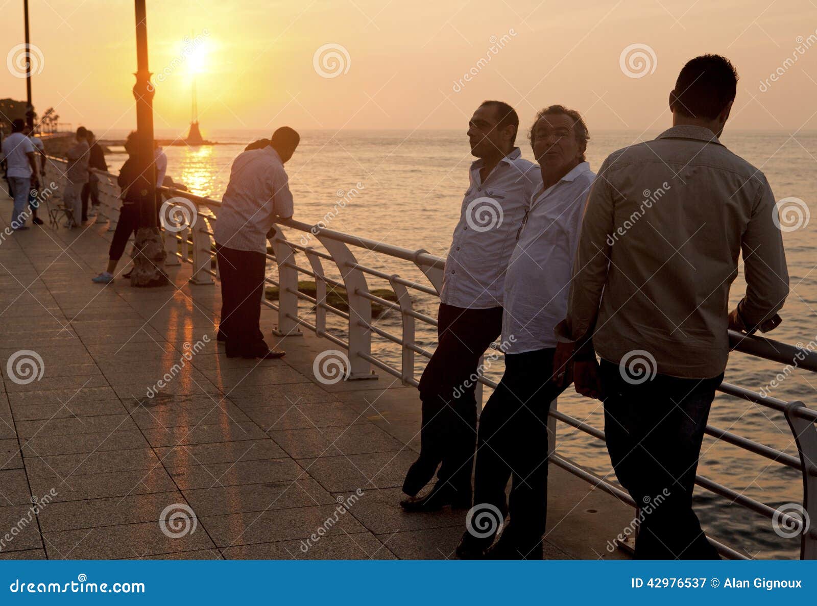 Men Talking, Beirut City Seafront Editorial Photography - Image of ...