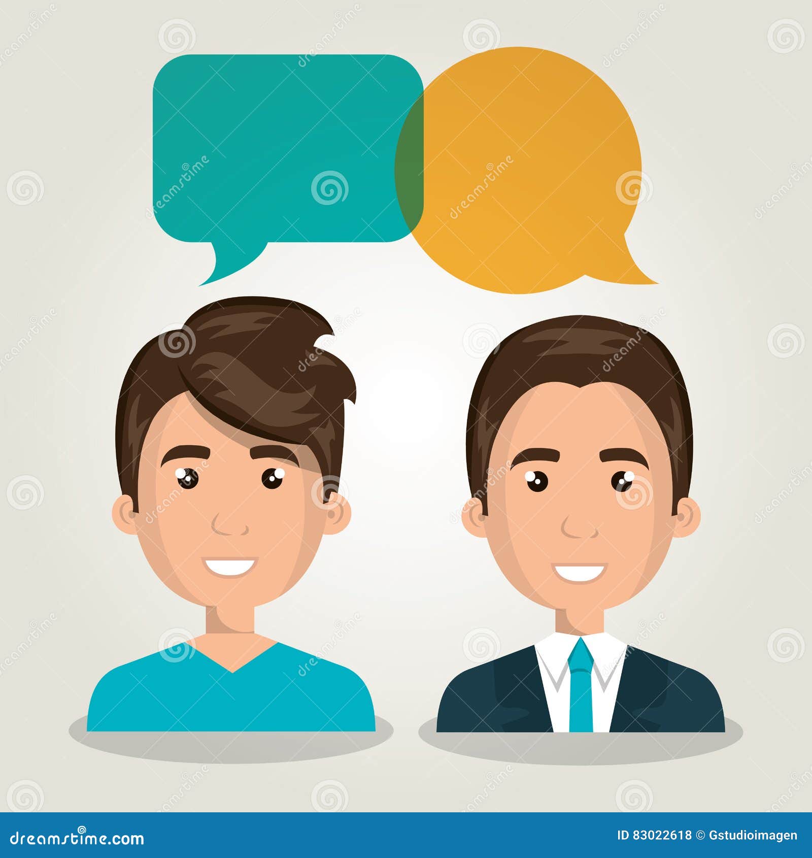 Men Talking Dialogue Isolated Stock Illustration - Illustration of ...