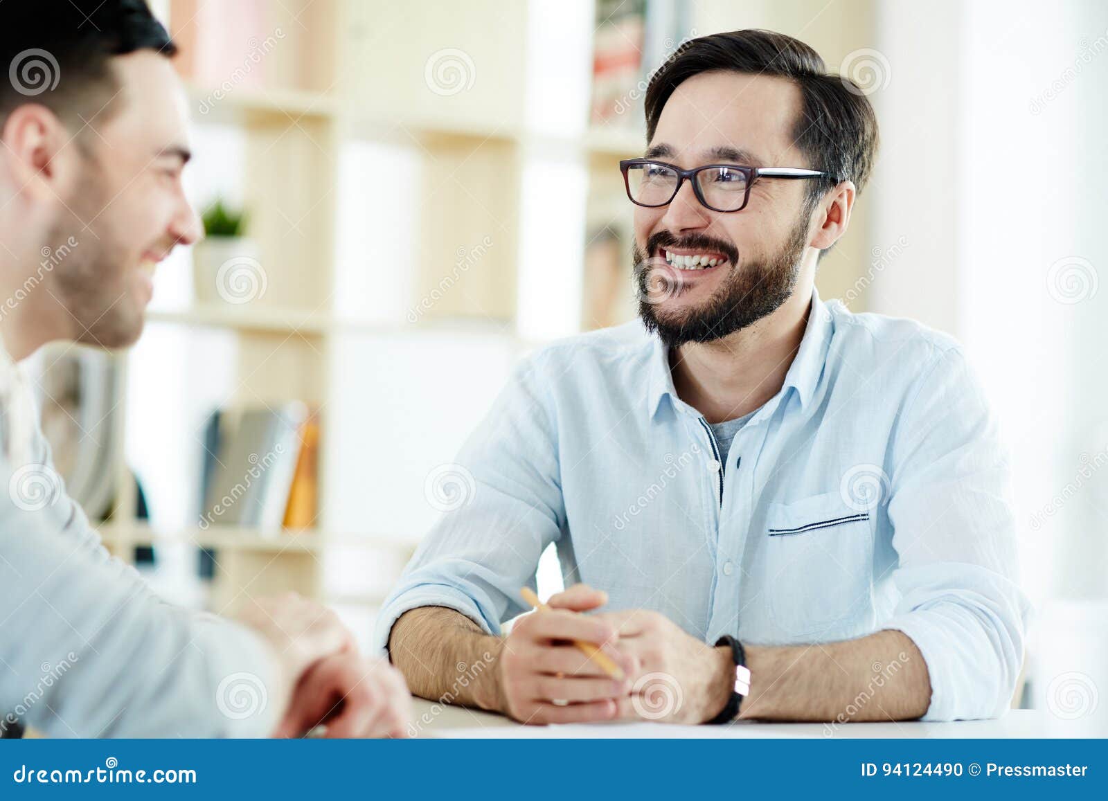 Men talking at meeting stock photo. Image of collaboration - 94124490