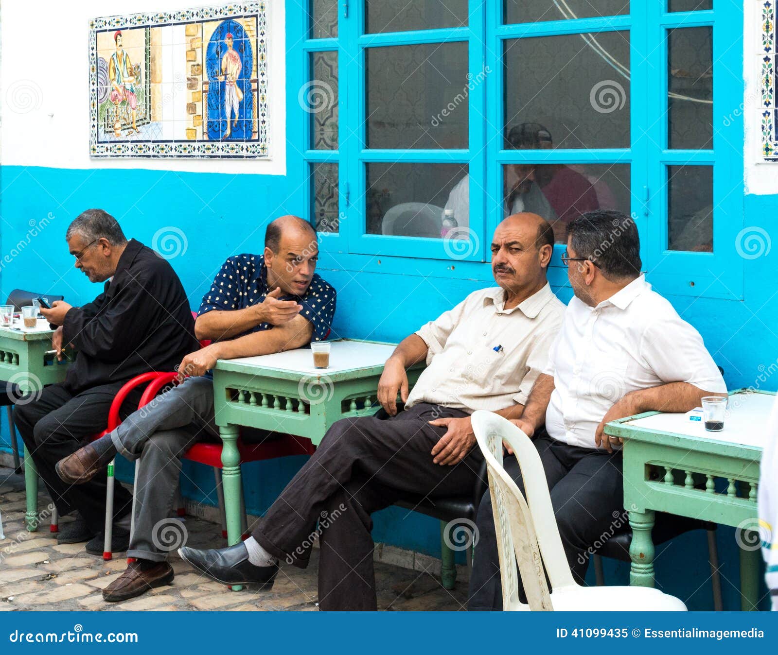 Men Talking Outside Cafe editorial image. Image of senior - 41099435