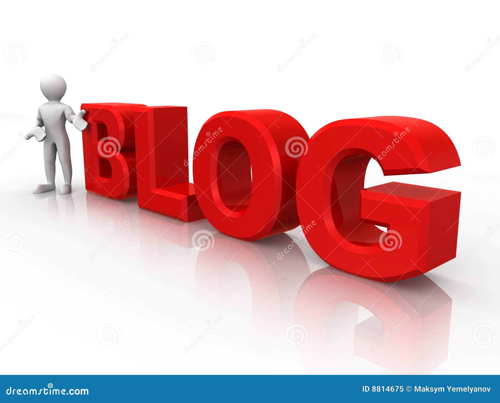 Men with text BLOG stock illustration. Illustration of internet - 8814675