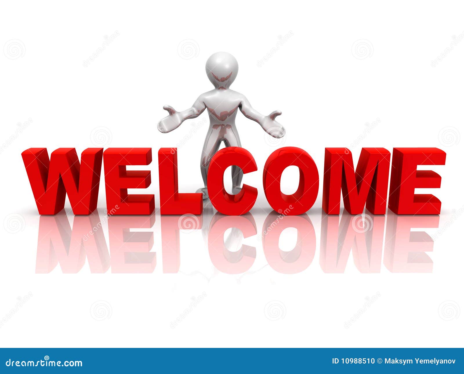 Men with text welcome stock illustration. Illustration of person - 10988510