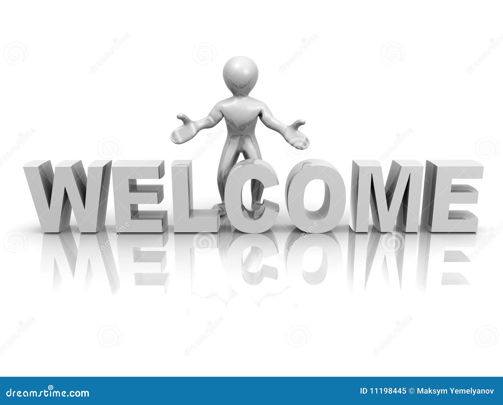 Men with text welcome stock illustration. Illustration of design - 11198445