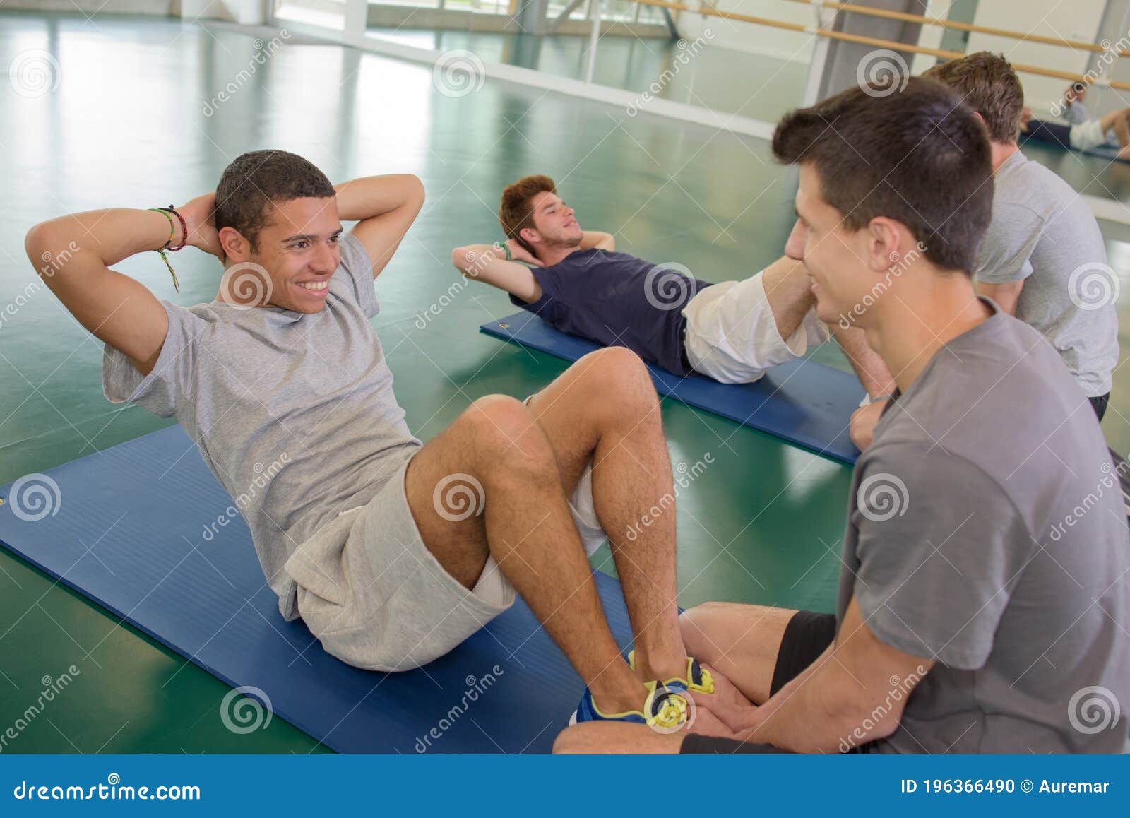 Men training in gym stock photo. Image of healthy, partner - 196366490