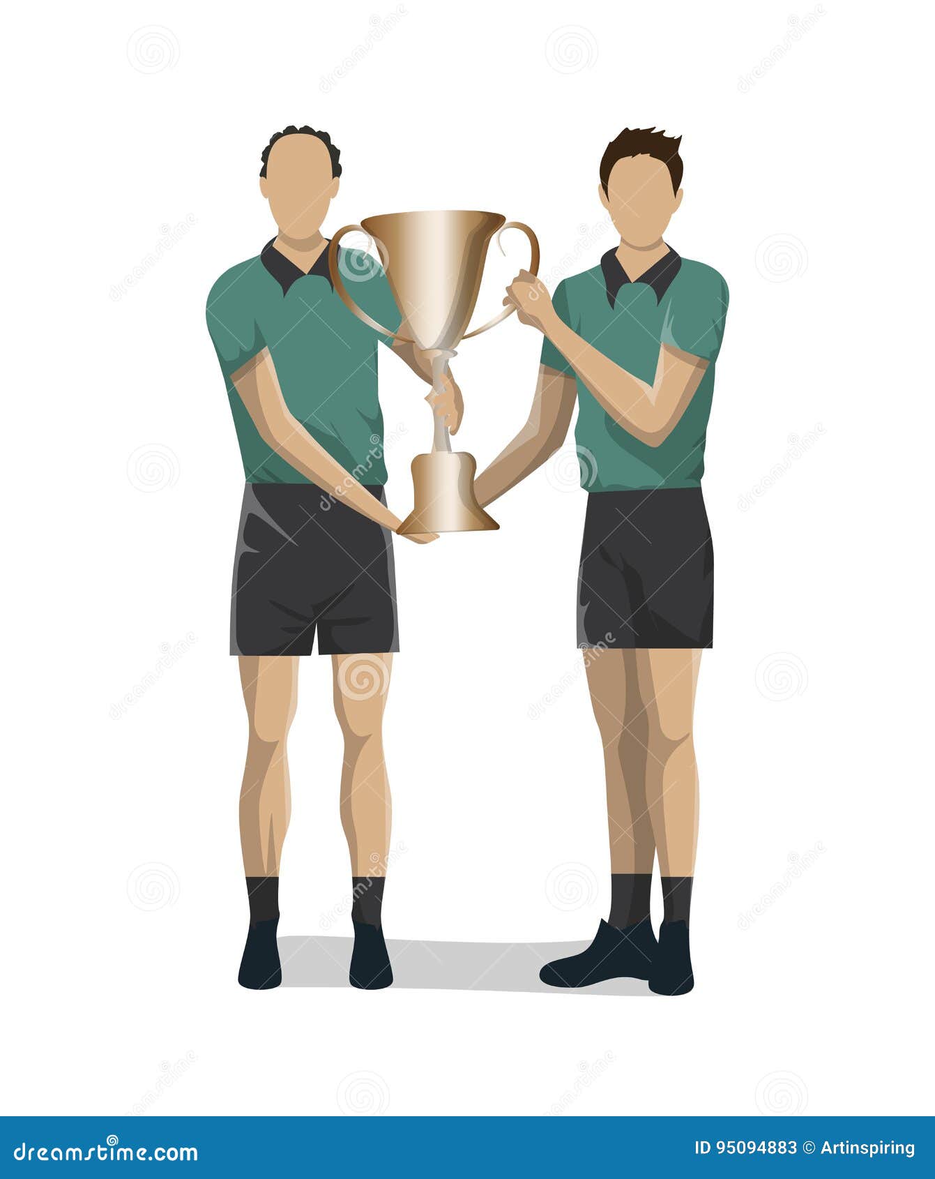 Men with trophy. stock vector. Illustration of sports - 95094883
