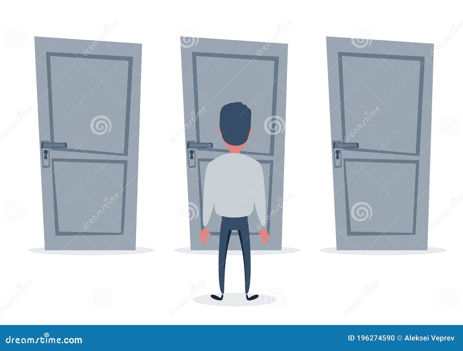 Men Unable To Make the Right Decision Concept. Problem of Choice Stock ...