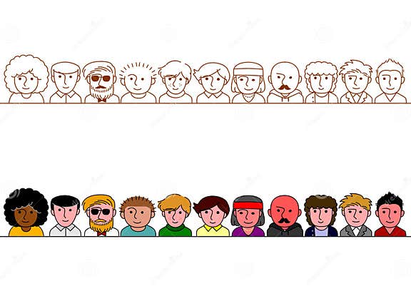 Men upper body border set stock vector. Illustration of hand - 93775845