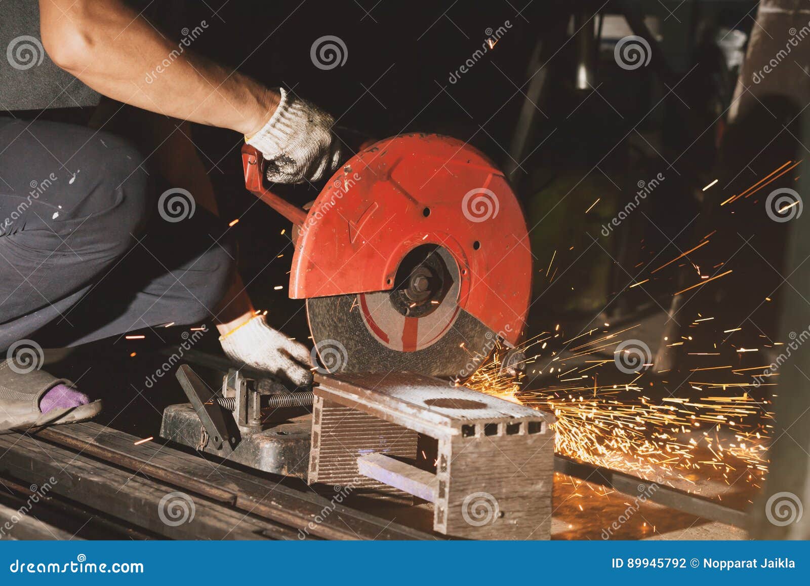 Men Use Electric Grinder on a Workshop Stock Photo - Image of factory ...