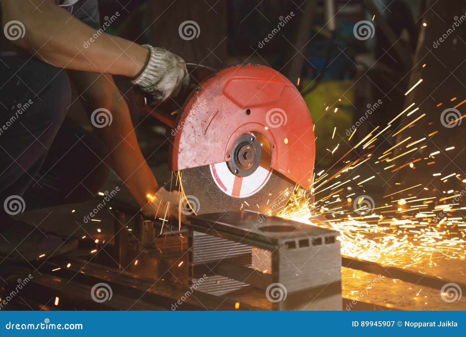 Men Use Electric Grinder on a Workshop Stock Image - Image of natural ...