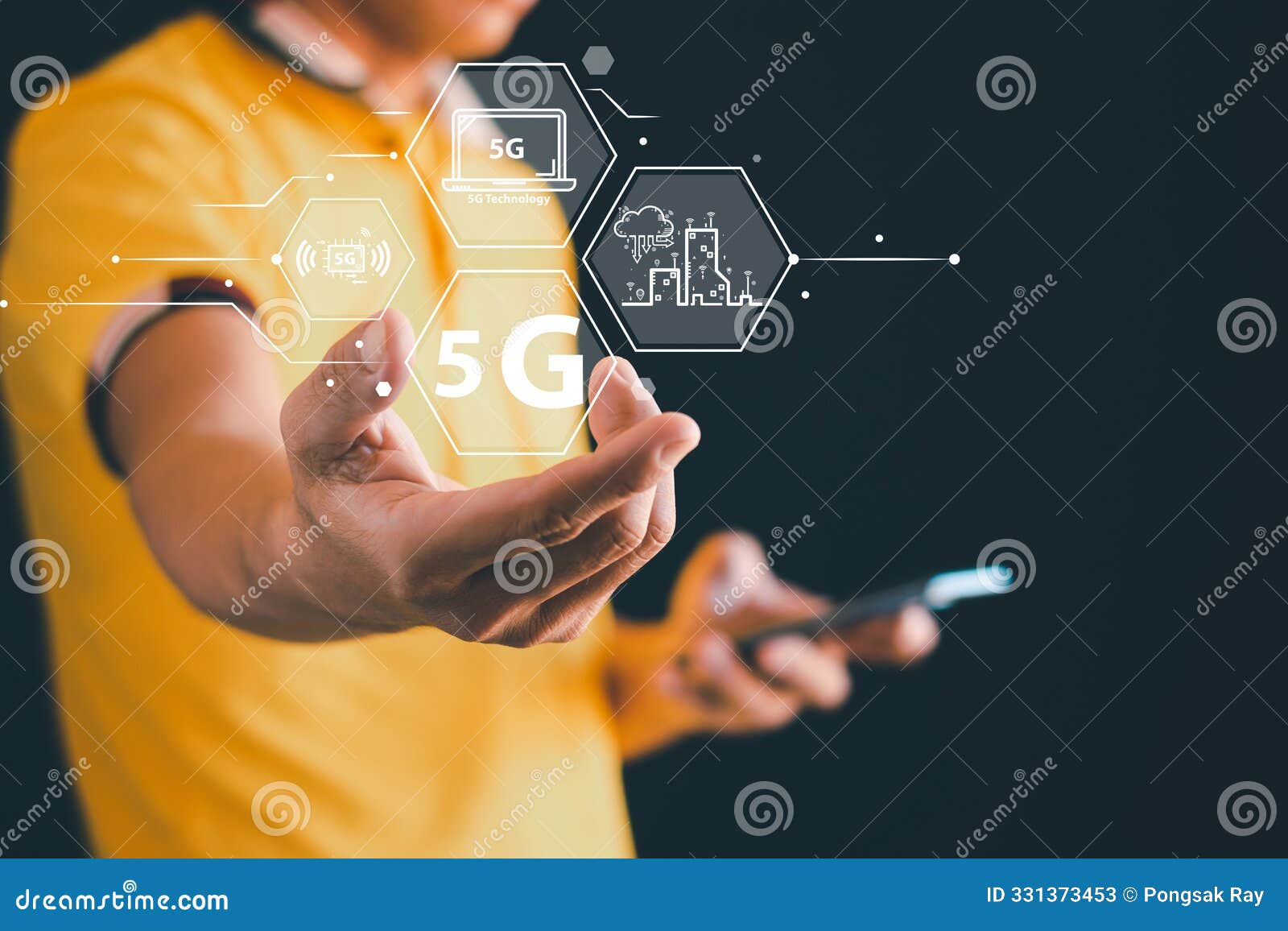 Men Use Mobile Phones To Connect To the 5g Internet Stock Image - Image ...