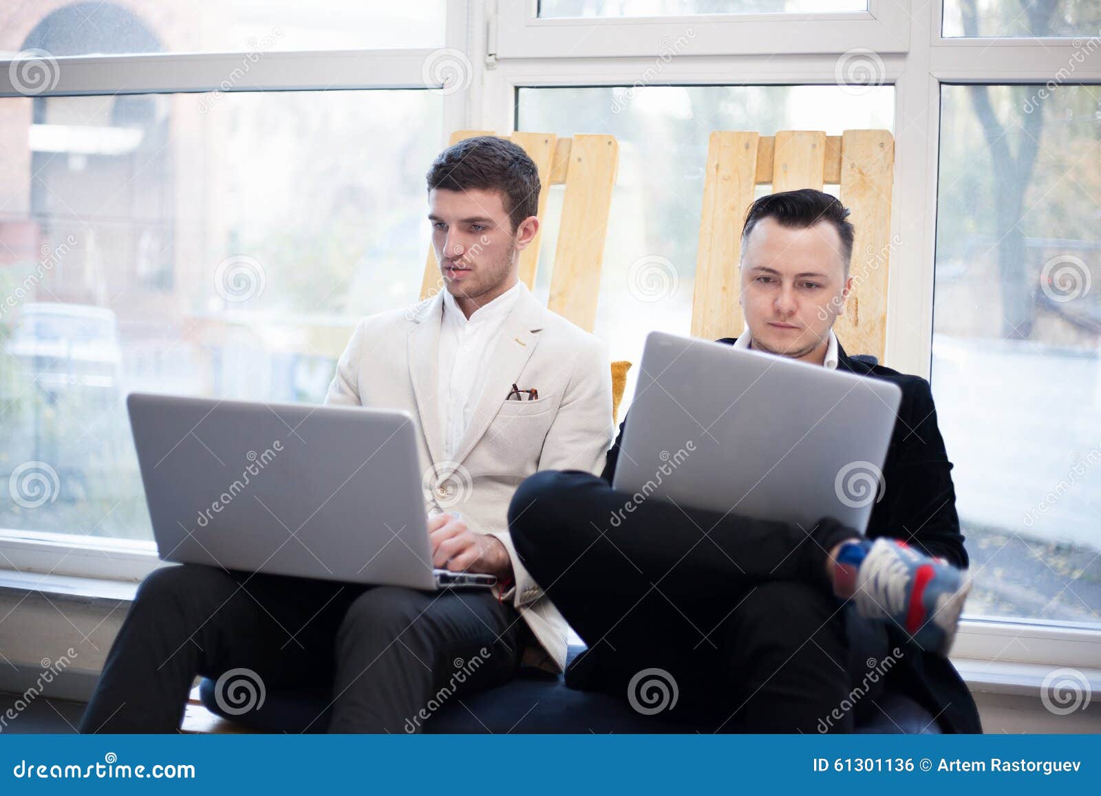 Men using laptops stock photo. Image of confident, laptops - 61301136