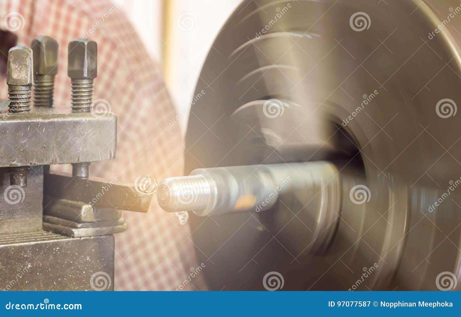 Men are Using a Lathe To Make Thread from the Steel Shaft Stock Image ...