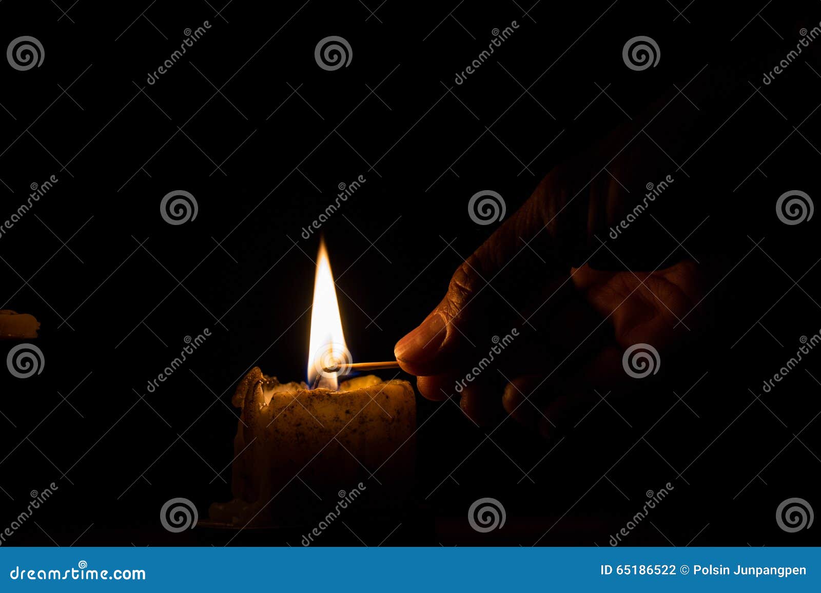 Men are Using the Match To Light. Stock Photo - Image of night ...