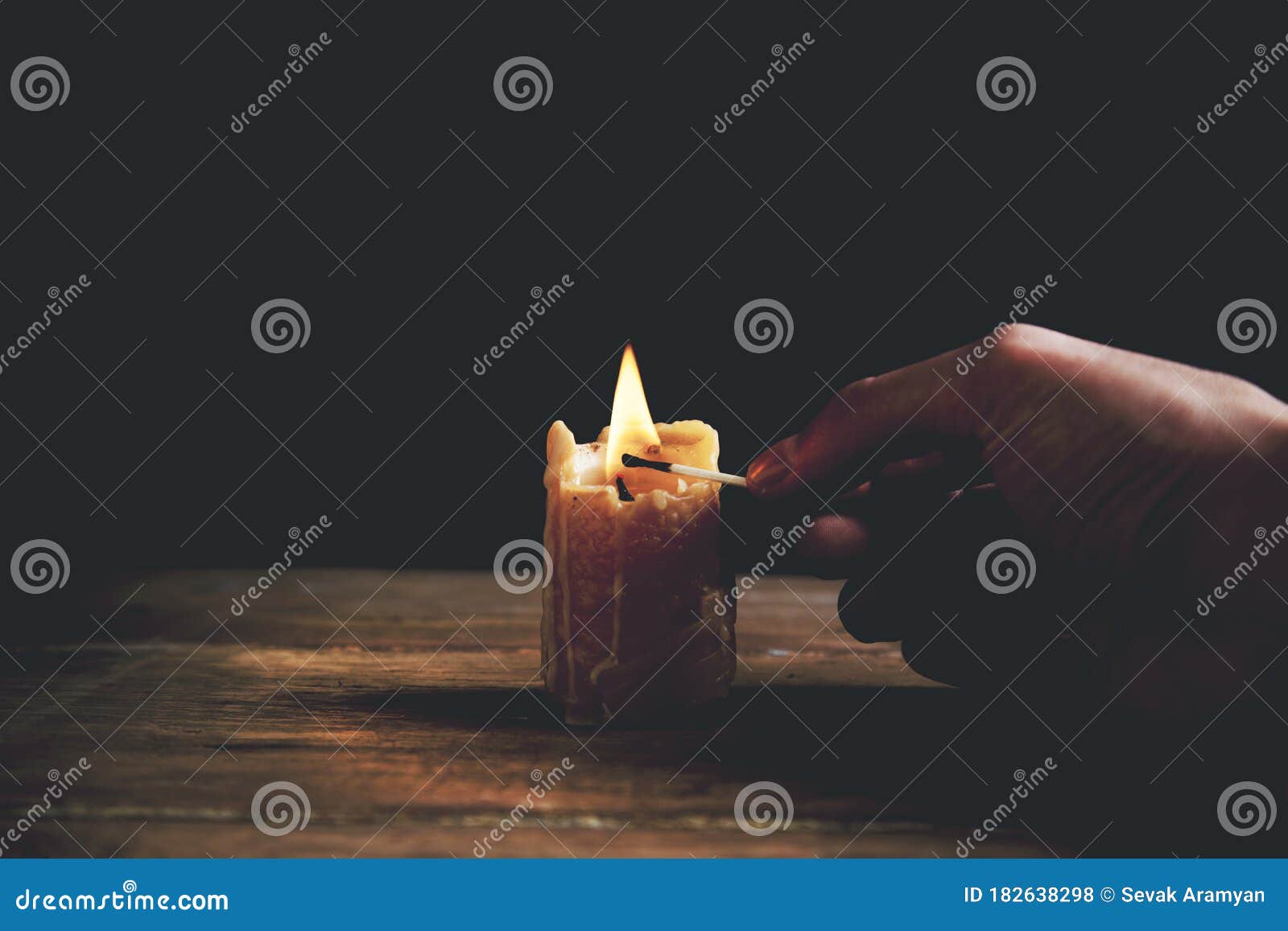 Men are Using the Match To Light the Candle Stock Photo - Image of glow ...