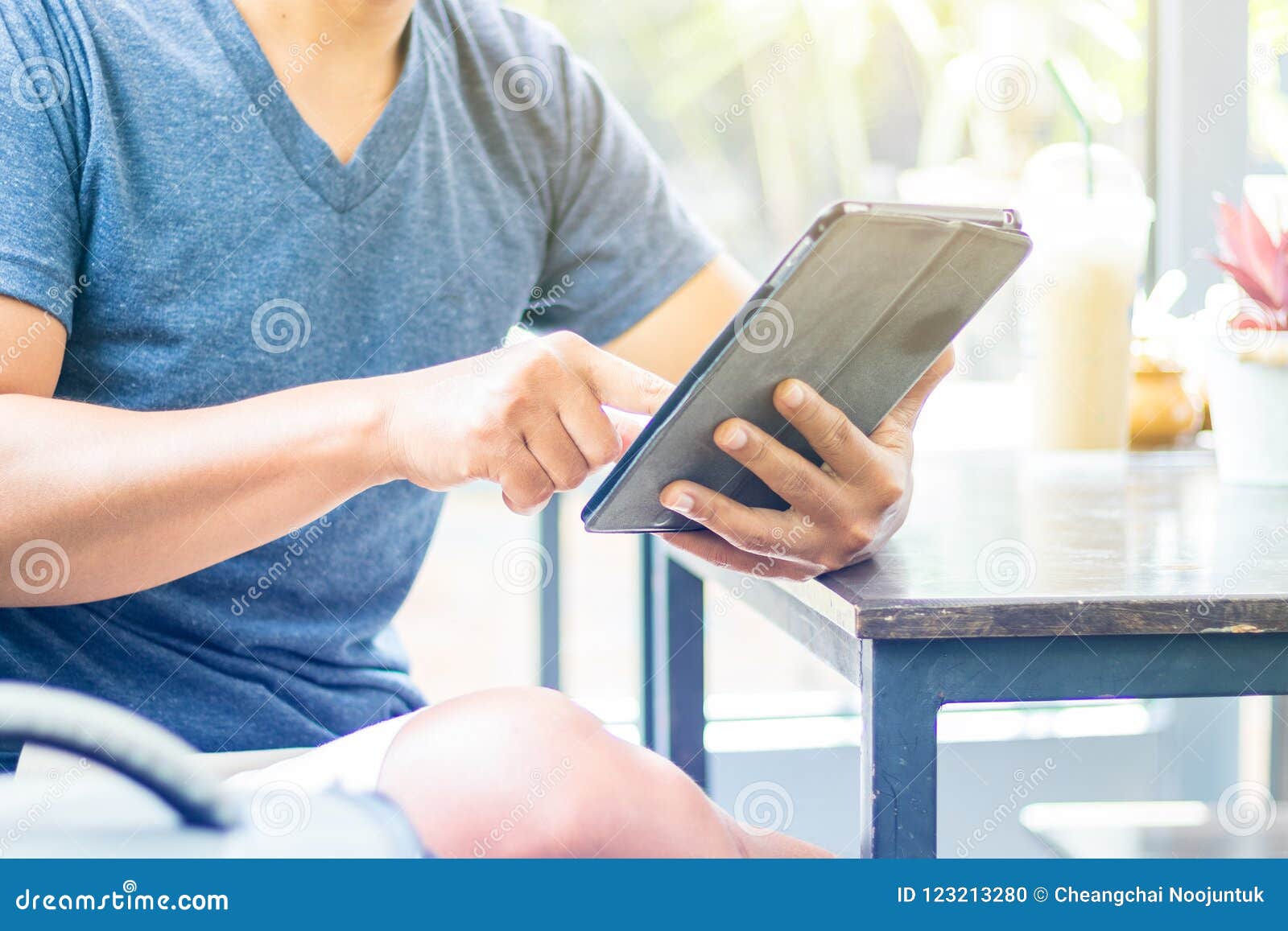 Men are Using Tablets and Notebook Stock Photo - Image of laptop ...