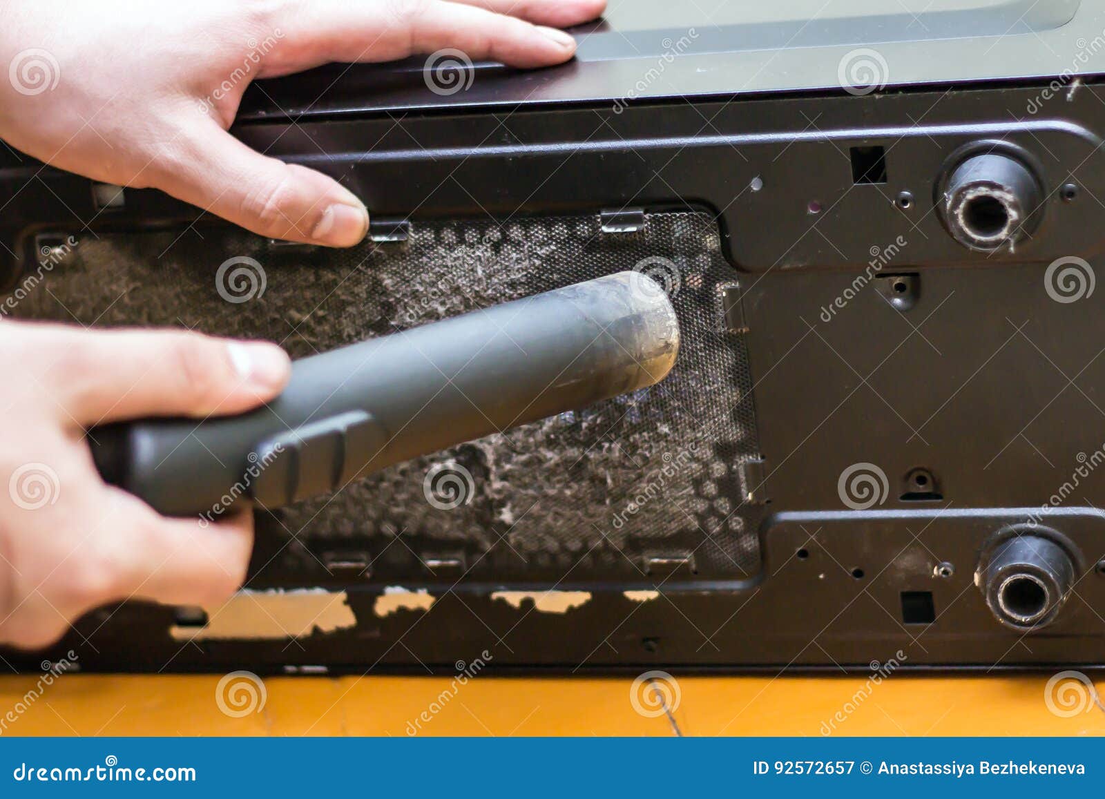 Men vacuuming computer stock image. Image of fixing, desk - 92572657
