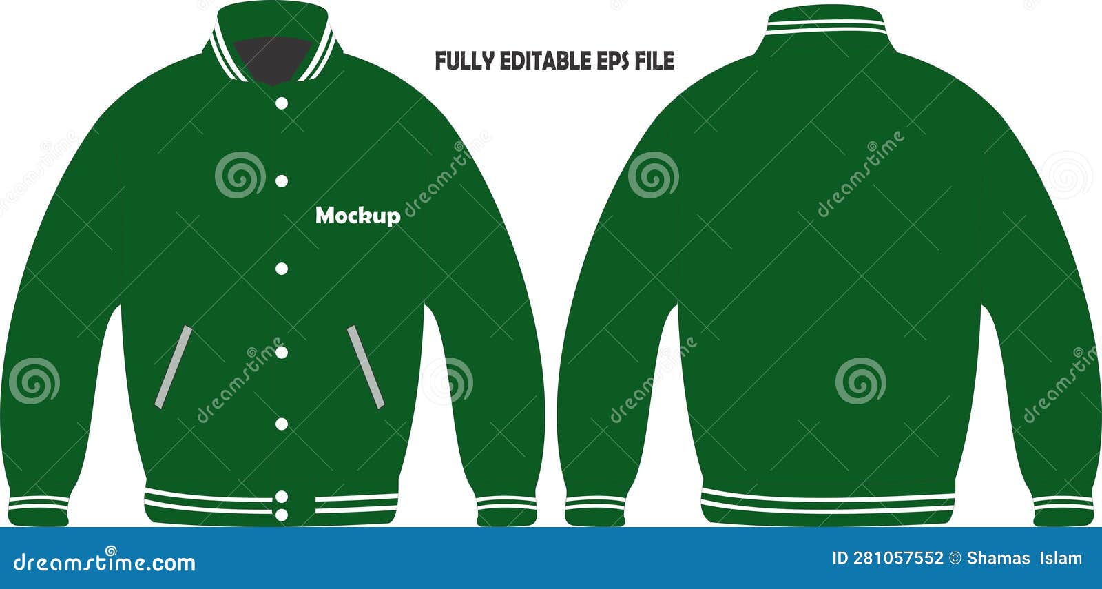 Men Varsity Jacket Mock Up Illustration Vector Stock Vector ...