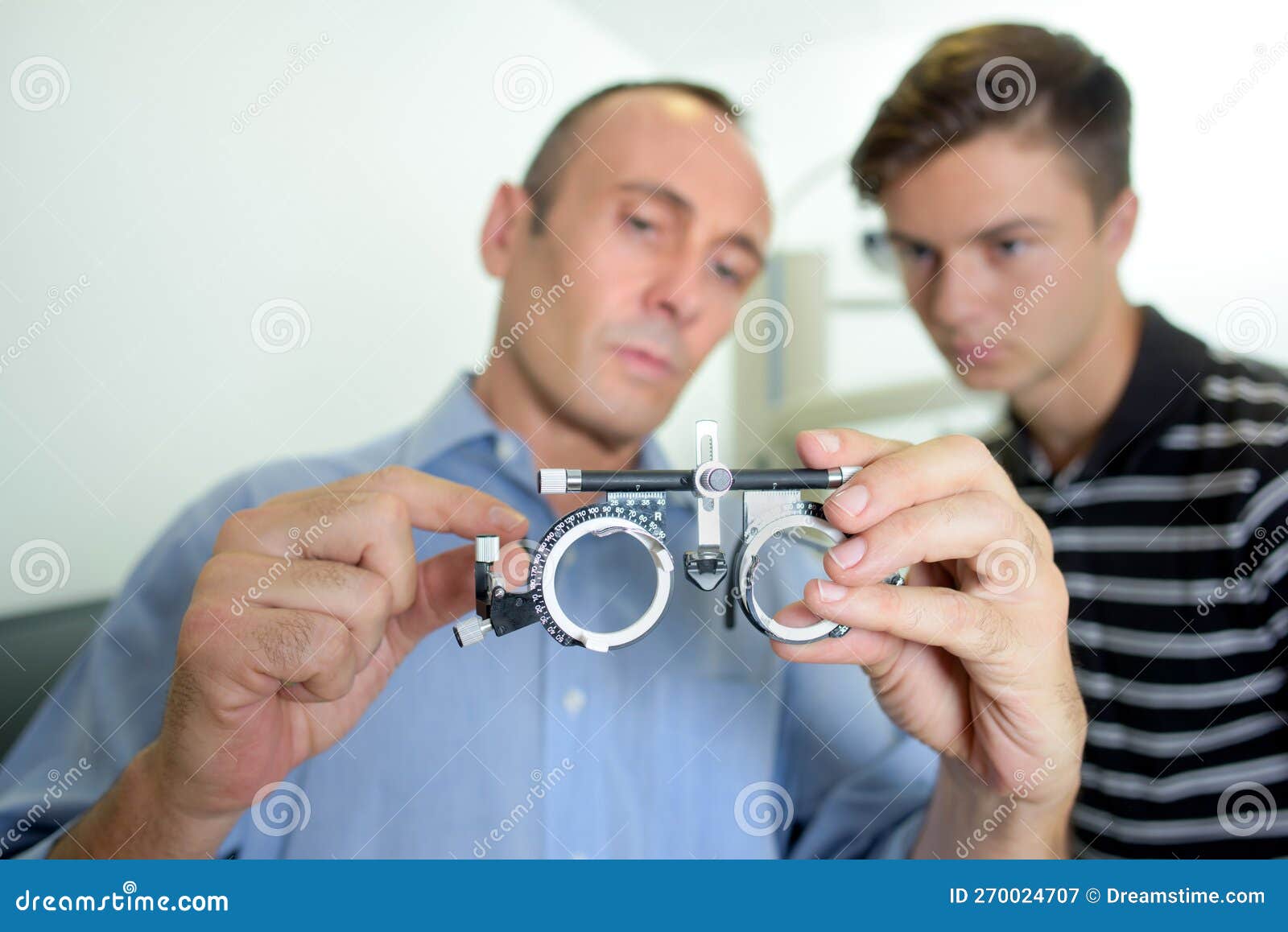 Man and vision check up stock image. Image of young - 270024707