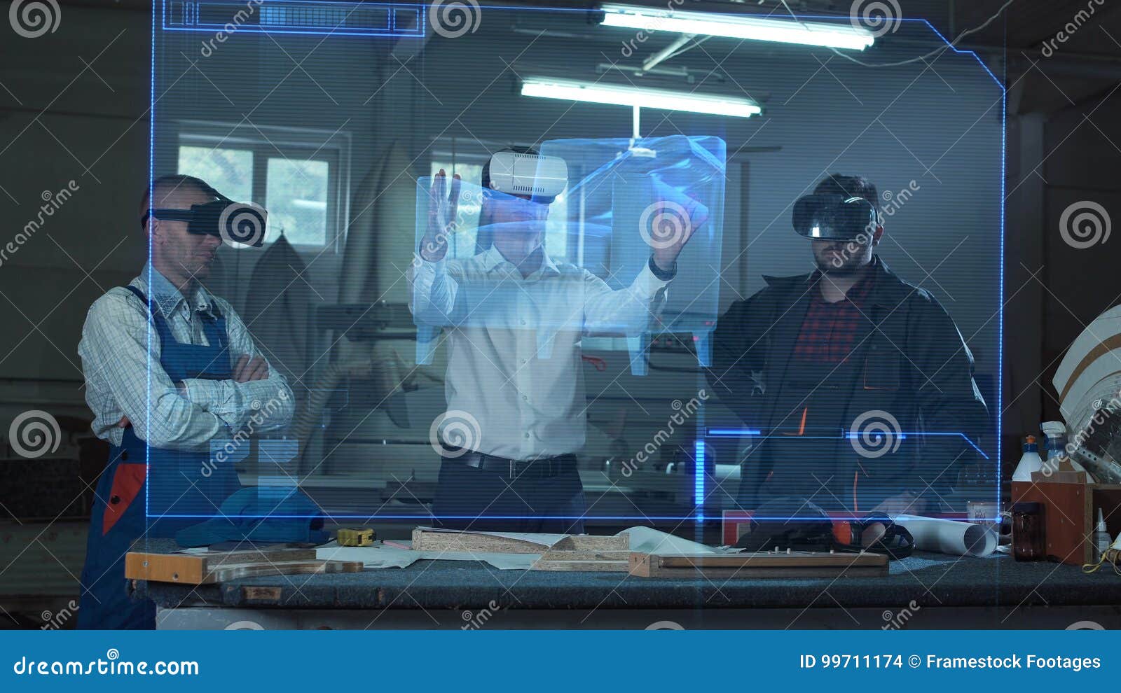 Men in VR Headsets in Joinery Stock Photo - Image of furniture, manual ...