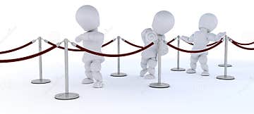 Men waiting in line stock illustration. Illustration of rope - 26614295