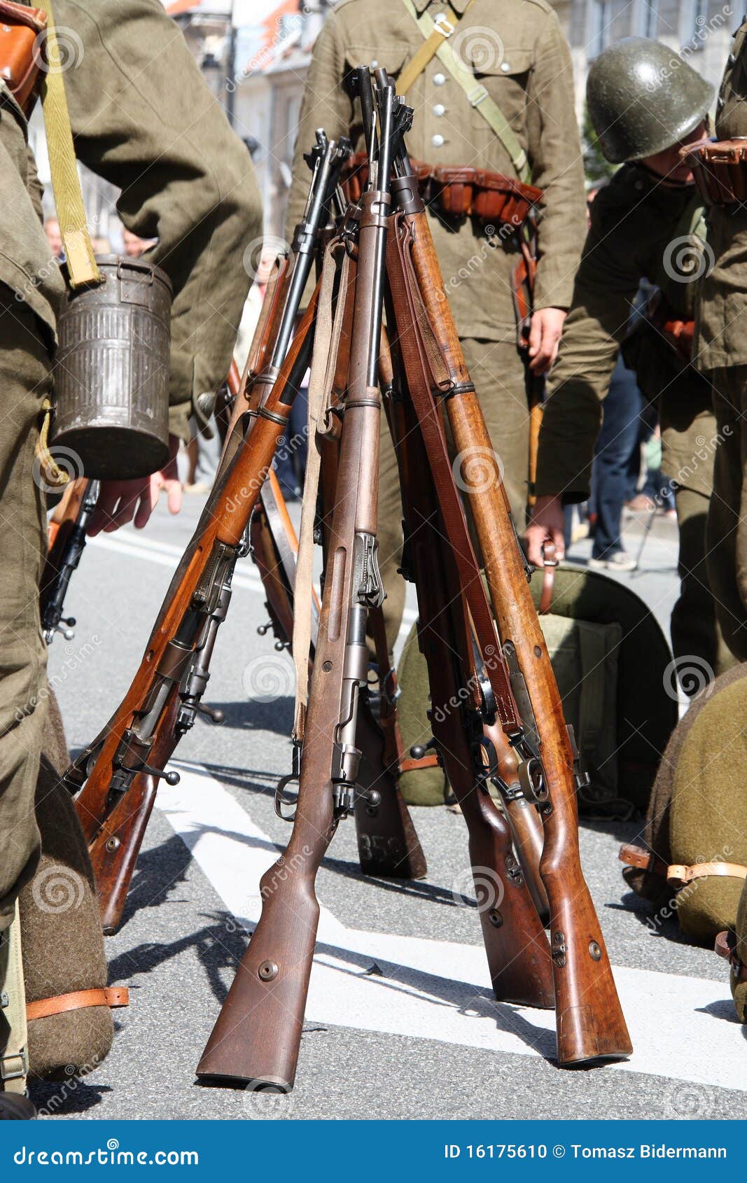 Men in War Uniforms with Guns Stock Photo - Image of vintage, armed ...