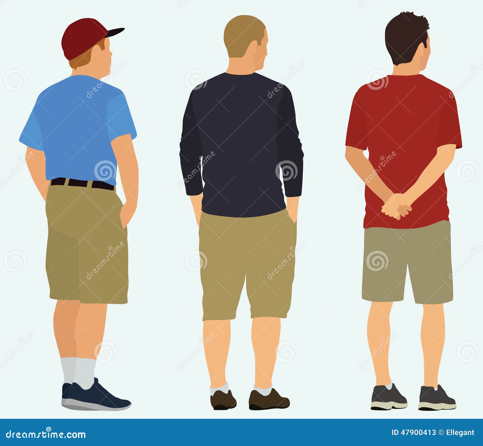 Trio From The Back Cartoon Vector | CartoonDealer.com #14124159