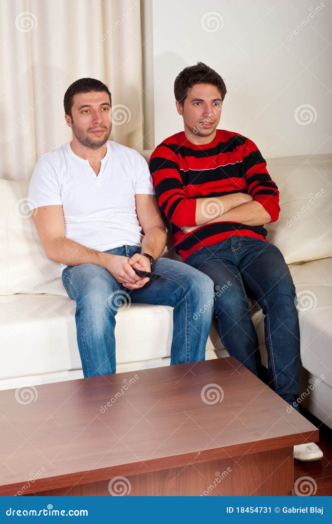 Men watching tv stock image. Image of watch, males, indoor - 18454731
