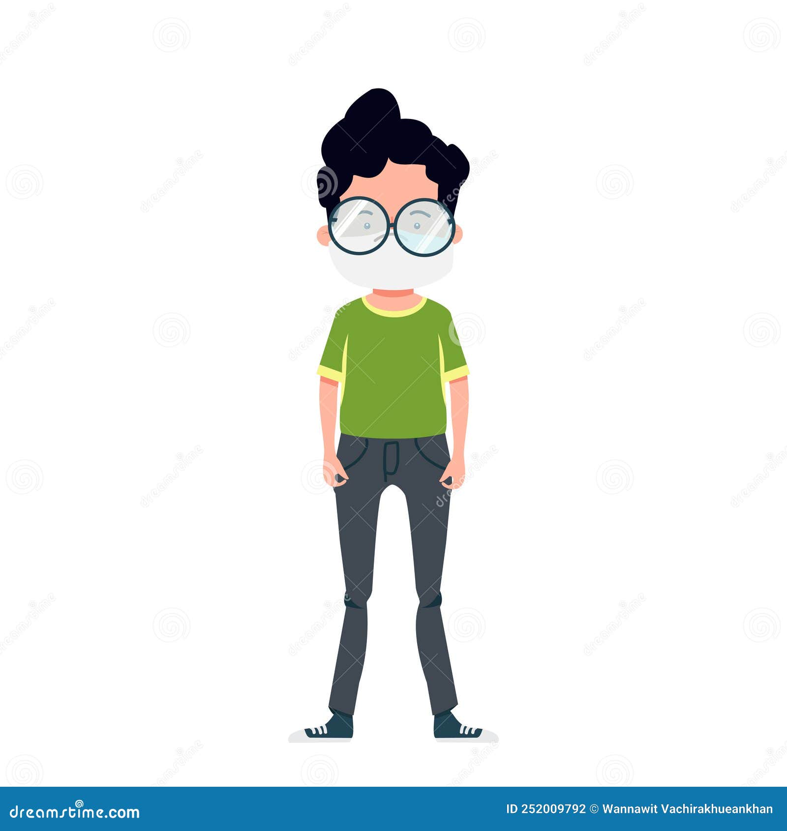 Men Wear Face Mask cartoon stock vector. Illustration of health - 252009792