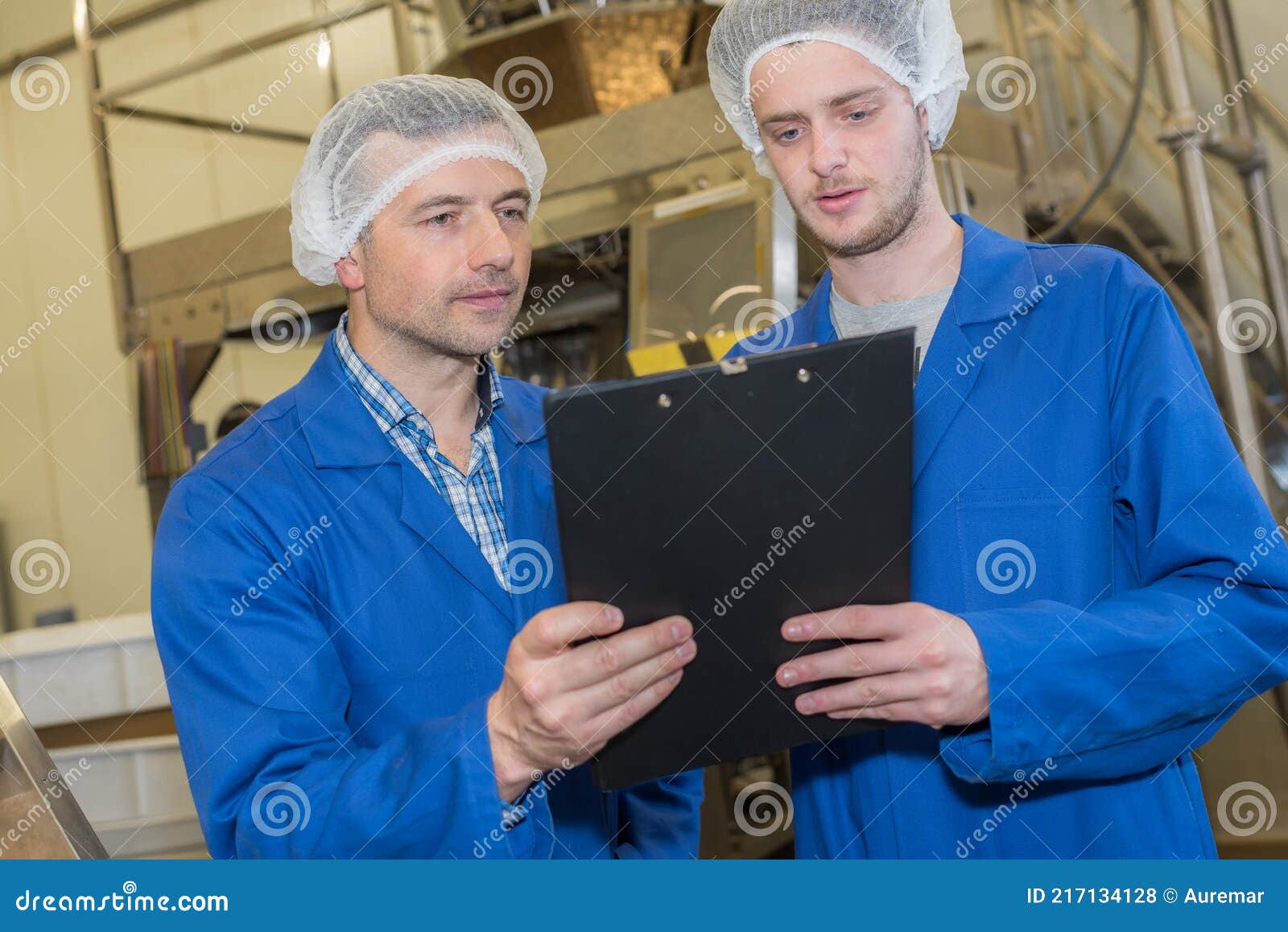Men Wearing Hairnet Working in Factory Stock Photo - Image of caucasian ...