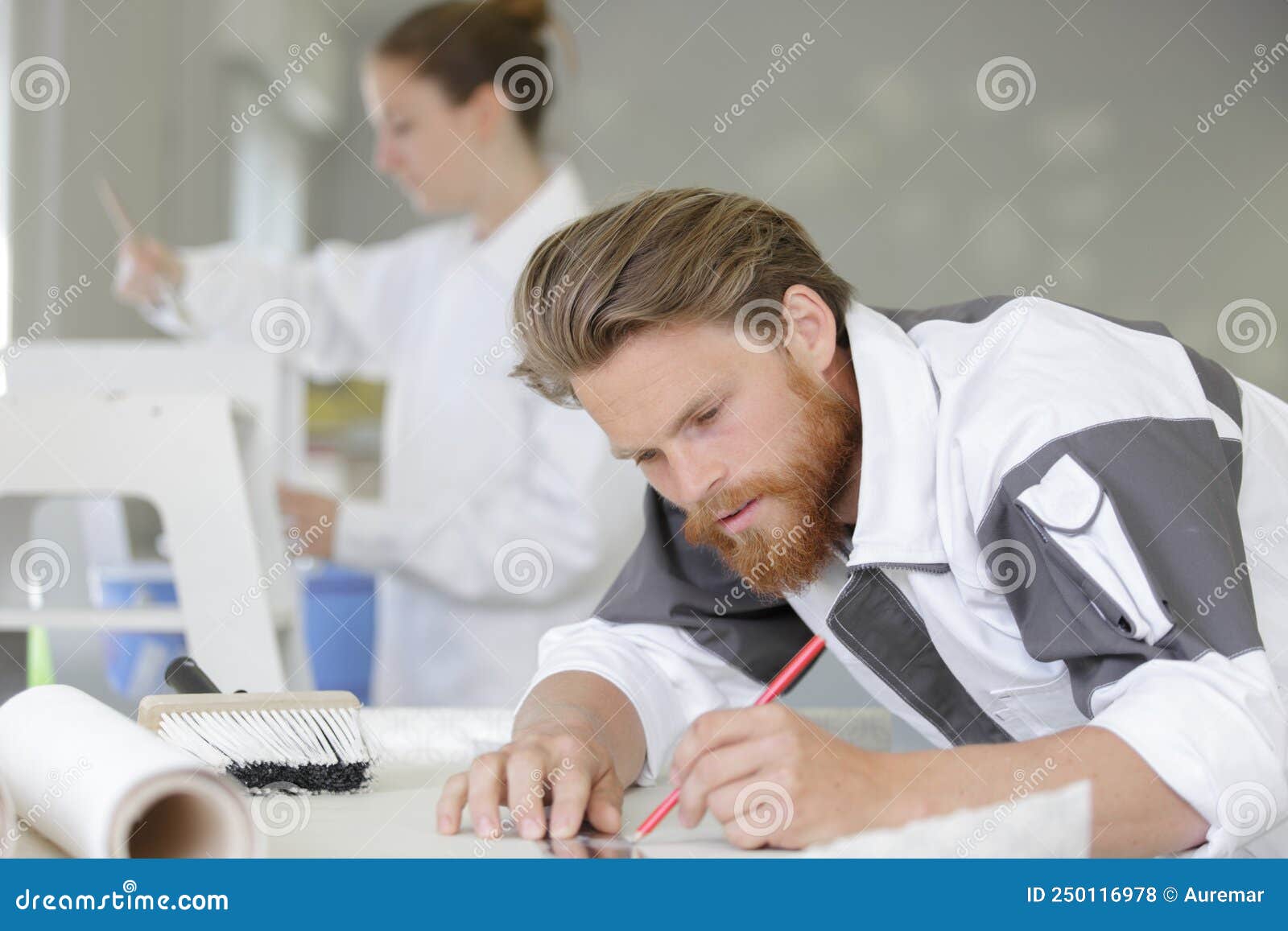 Man wearing pencil stock photo. Image of studio, learning - 250116978