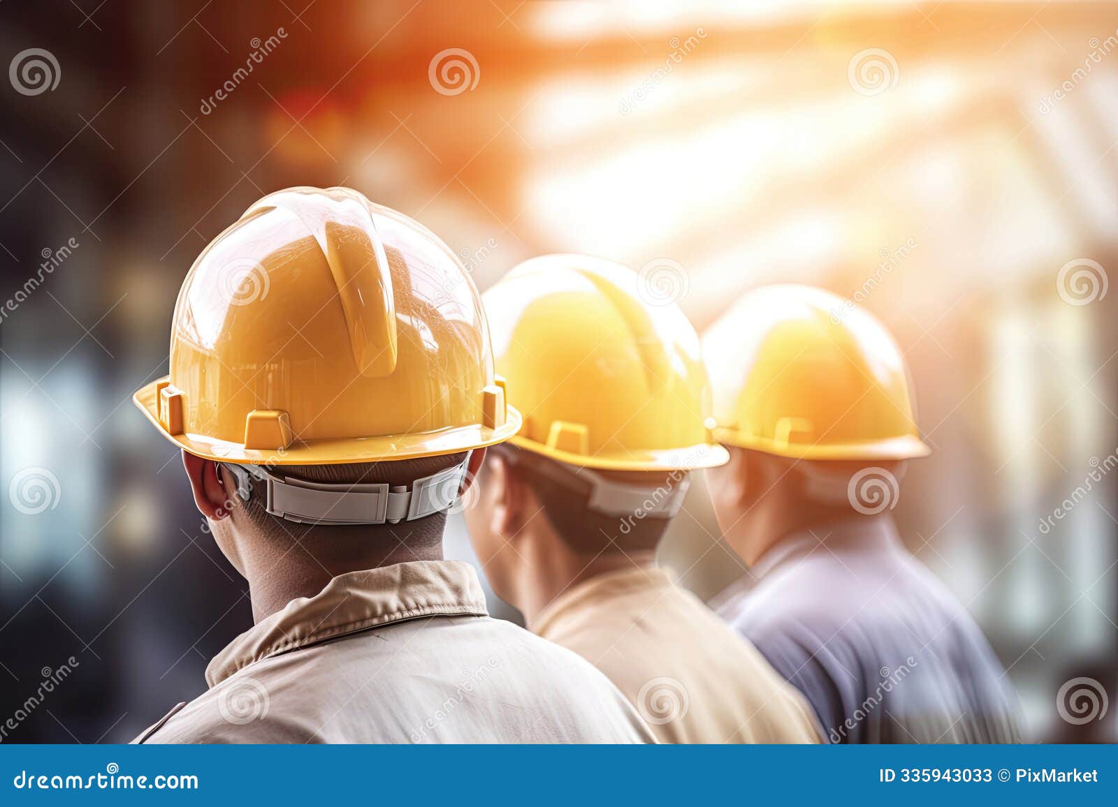 Men Wearing Safety Helmets stock illustration. Illustration of ...
