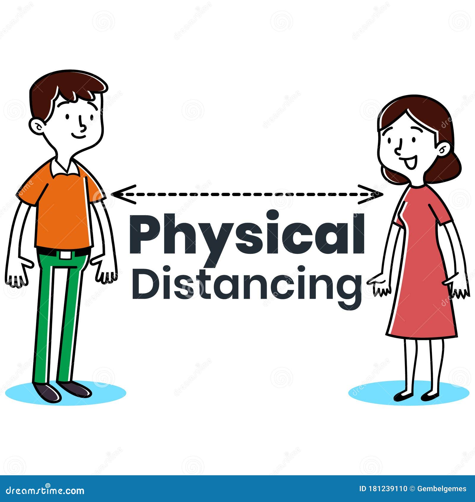 Men and Woman Physical Distancing Vector Stock Vector - Illustration of ...