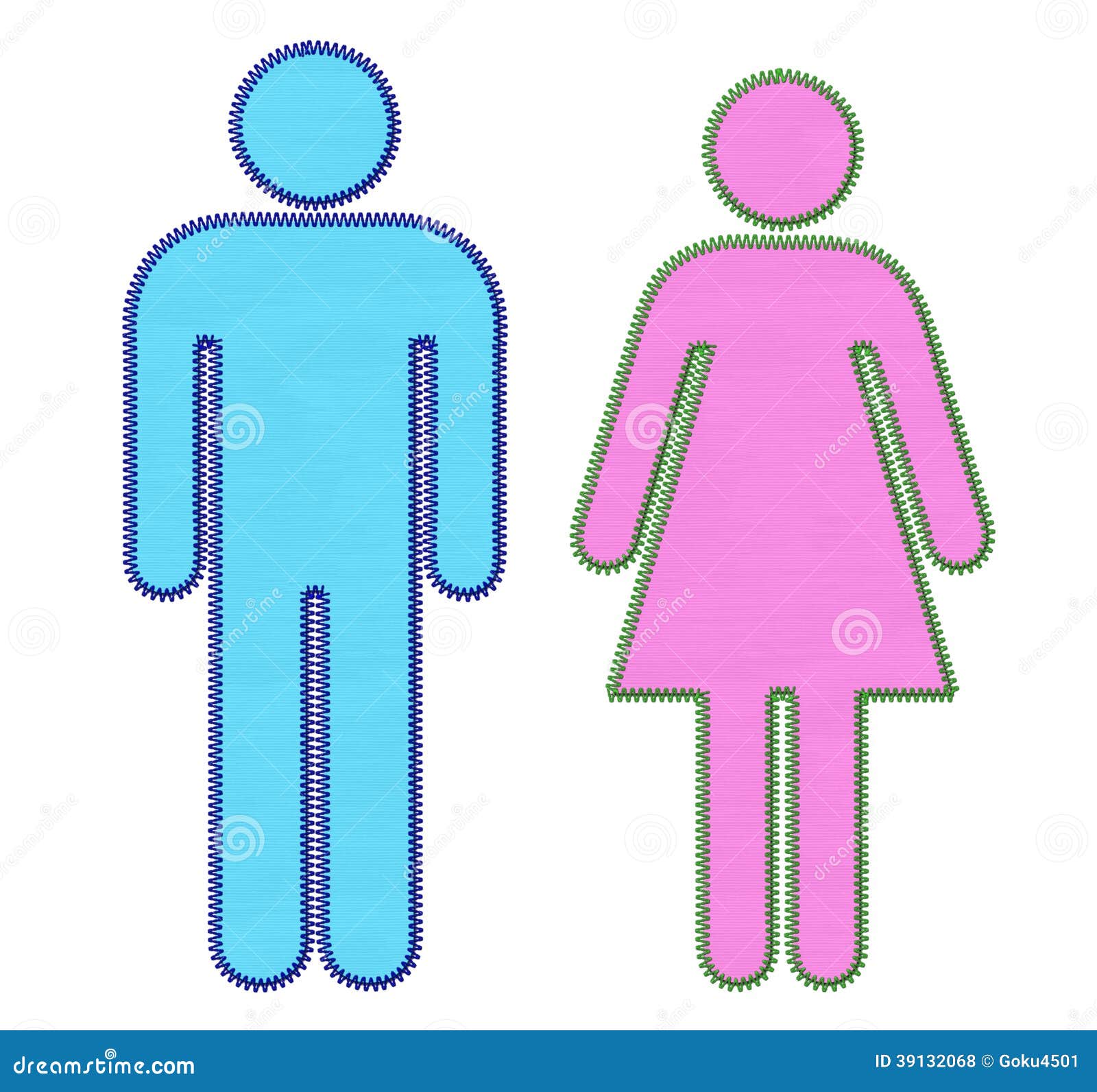 Men Woman Sign Stitching Fabric Stock Illustration - Illustration of ...