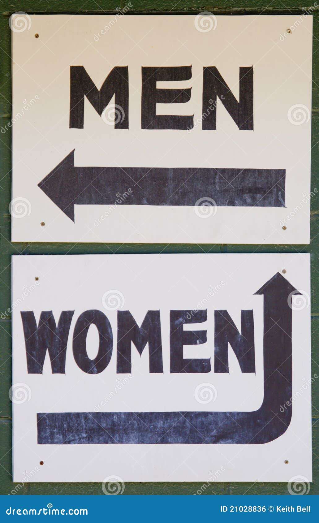Men and Women Bathroom Direction Signs Stock Photo - Image of bathroom ...