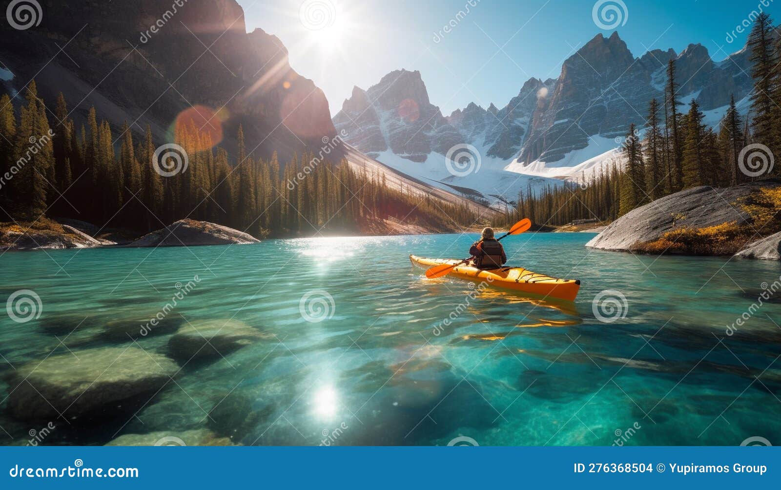 Men and Women Canoeing in Tranquil Sunset Scene Generated by AI Stock Illustration ...