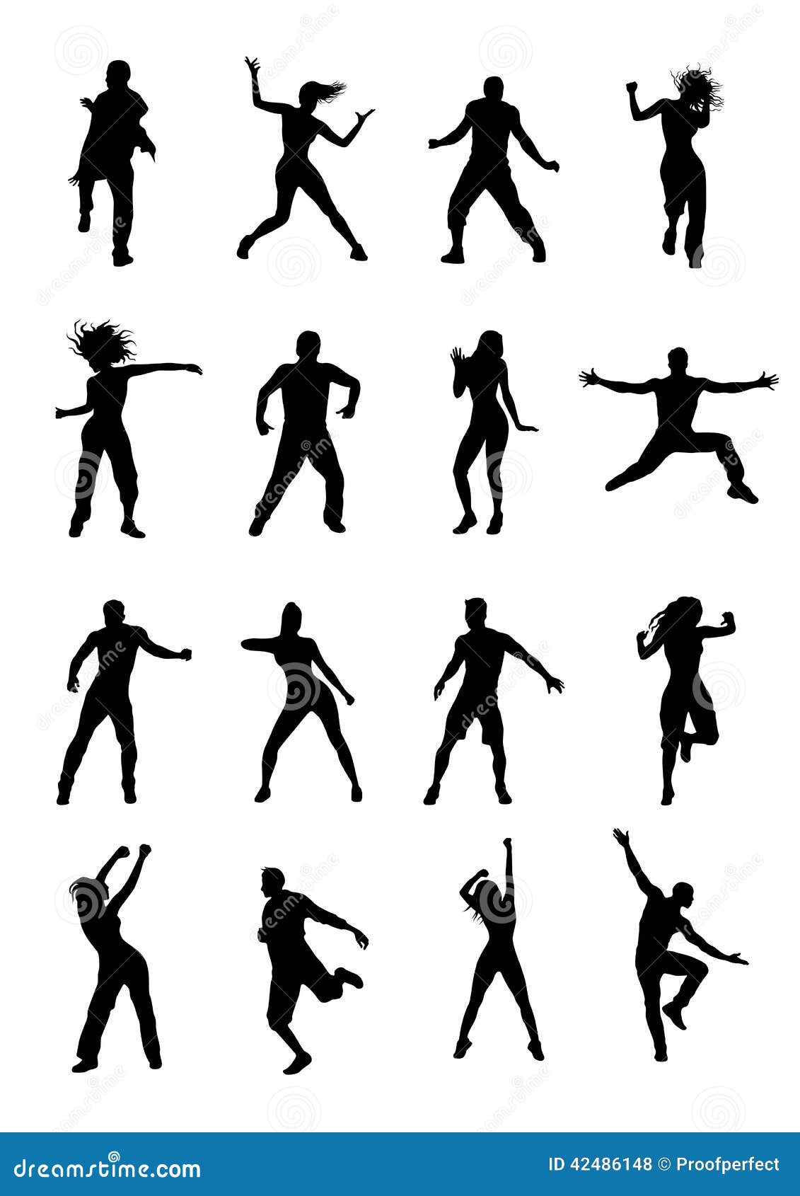 Men And Women Dancing Zumba Stock Vector Illustration Of