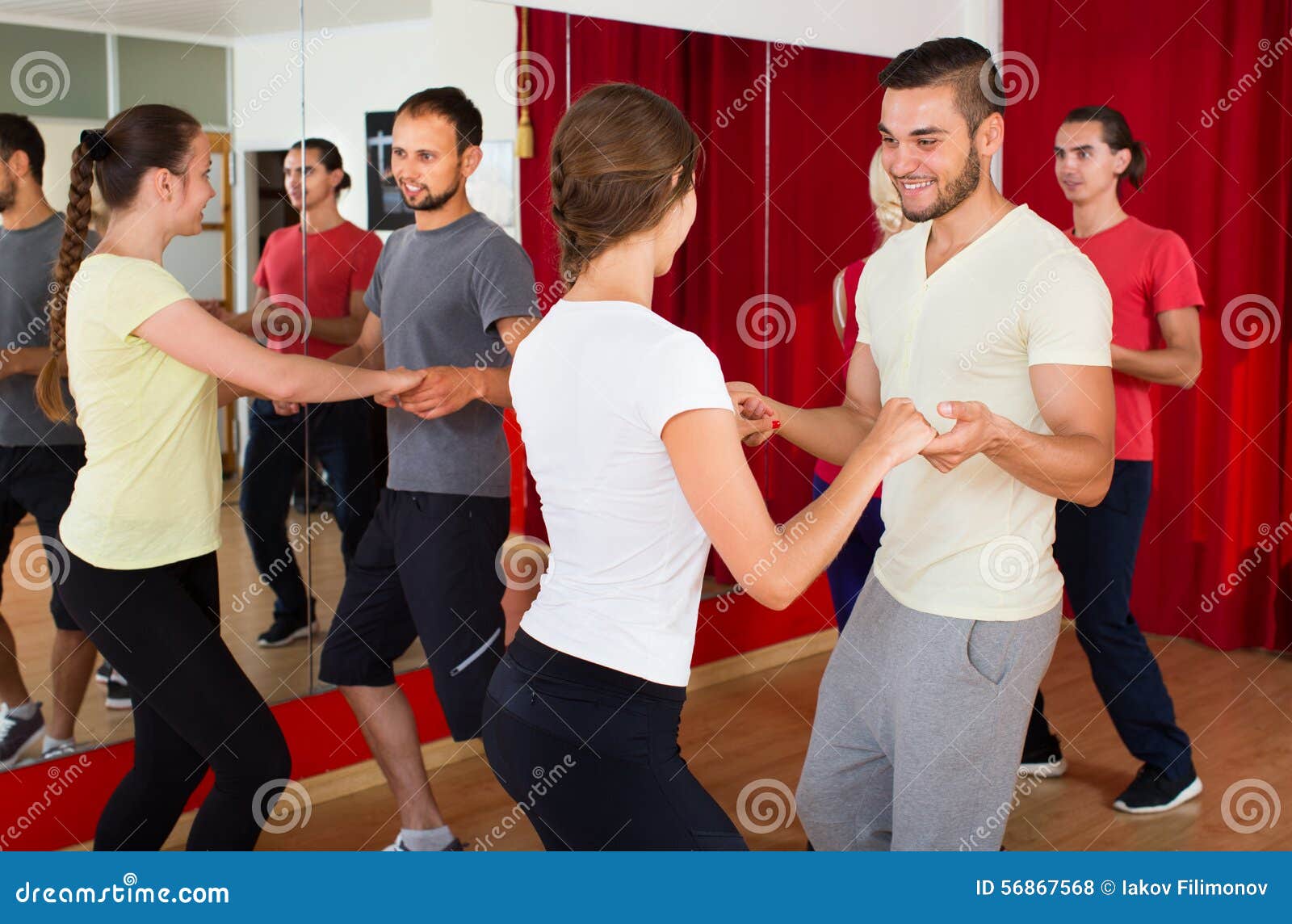 Men and Women Enjoying Active Dance Stock Photo - Image of couple ...