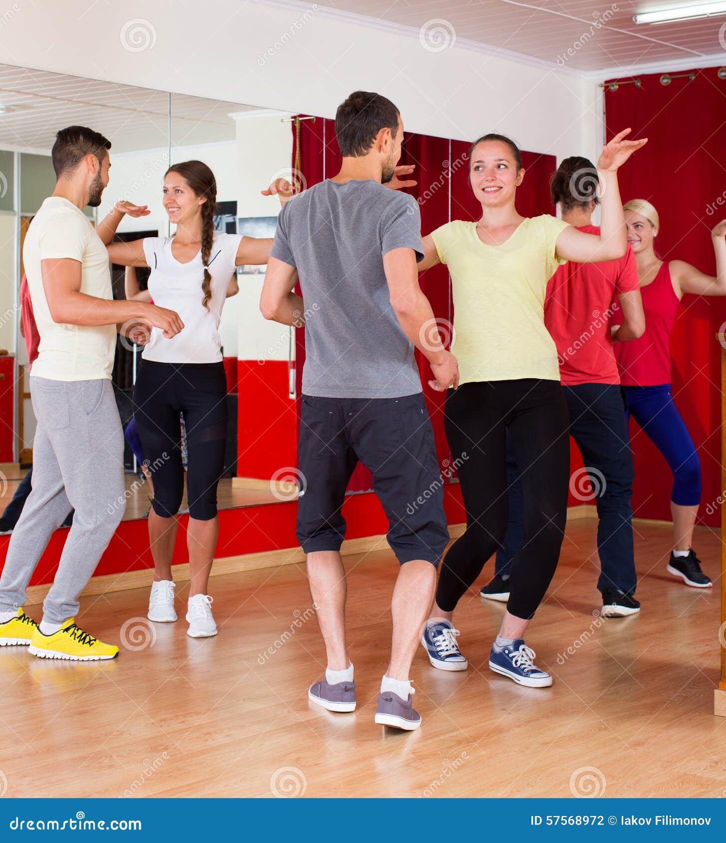 Men and Women Enjoying Active Dance Stock Photo - Image of energy ...