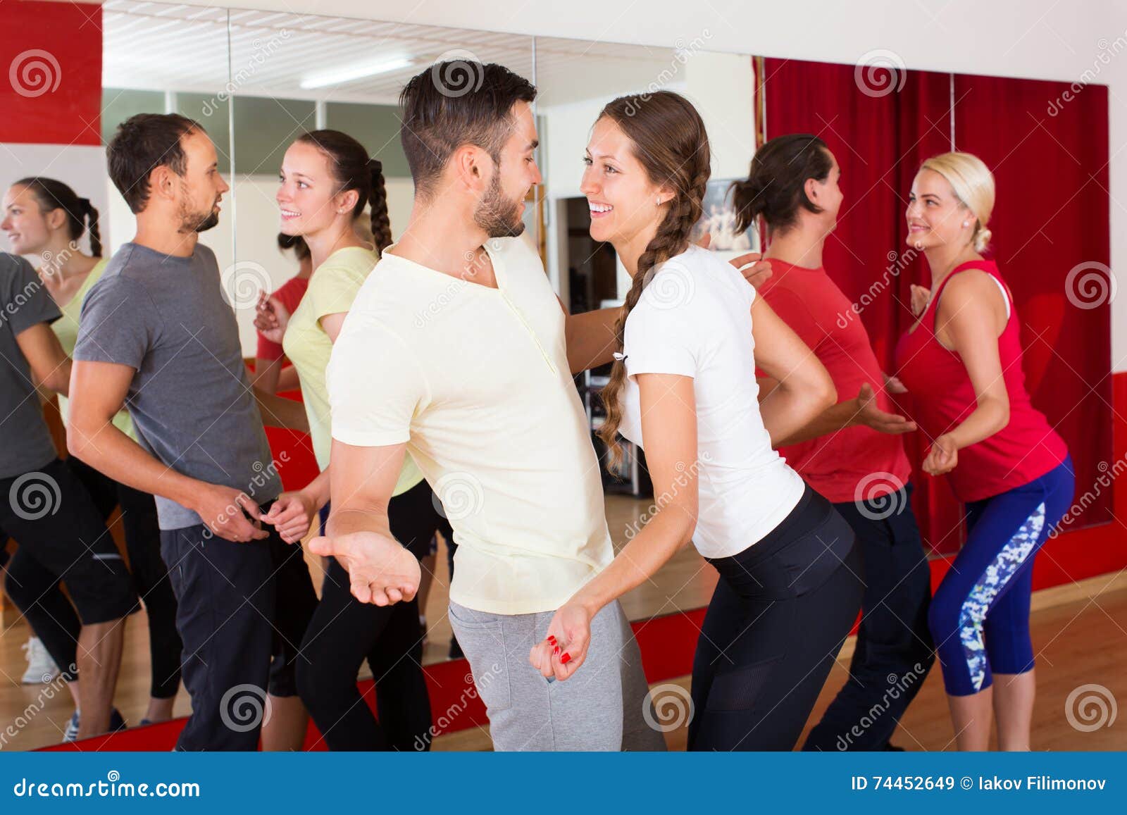 Men and Women Enjoying Active Dance Stock Image - Image of female ...