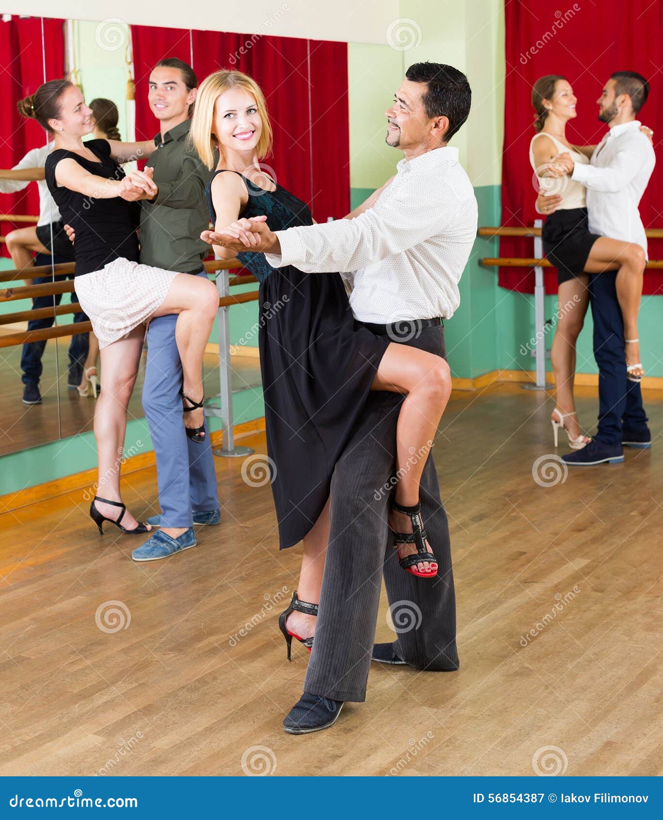 Men and Women Enjoying of Tango in Class Stock Image - Image of action ...