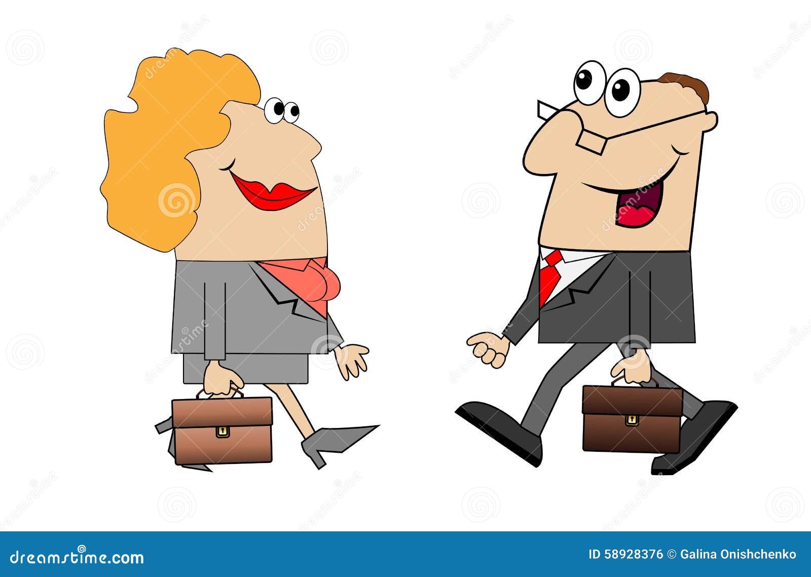 Men and women go to work stock vector. Illustration of portfolio - 58928376