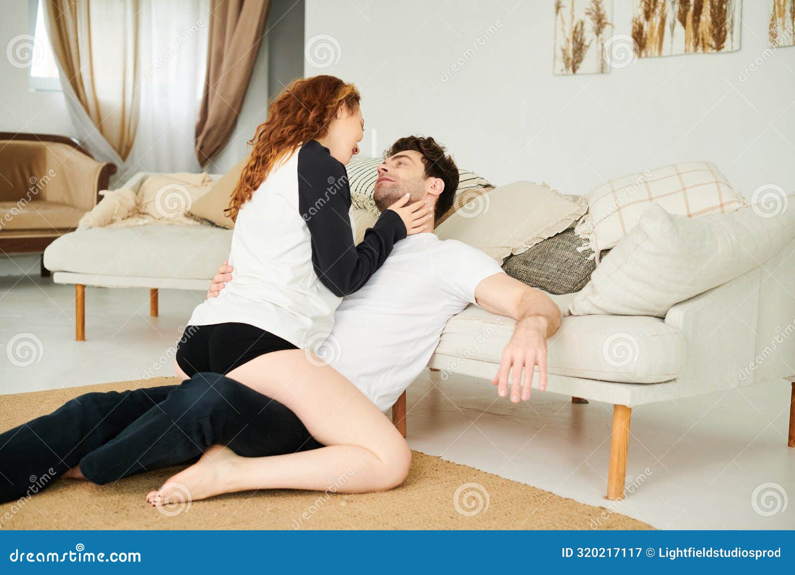 A Man And A Woman Lie Stock Image Image Of Connection 320217117