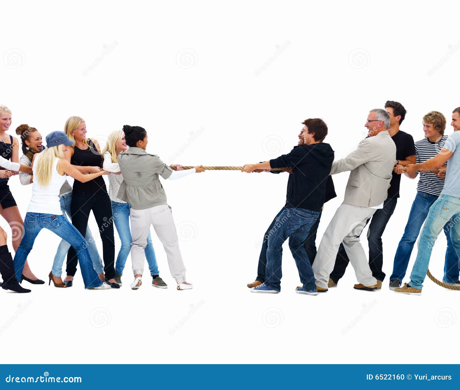 Men and Women Playing Tug of War Stock Photo - Image of girls, adult ...