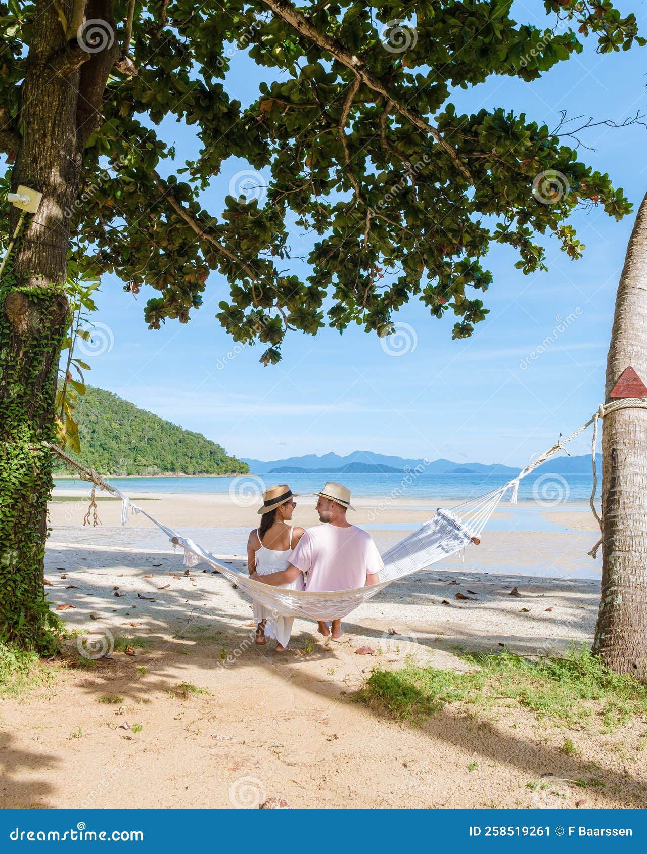 Hammock On The Beach Between Palm Trees Of Koh Mak Tropical Island Thailand Stock Image Image