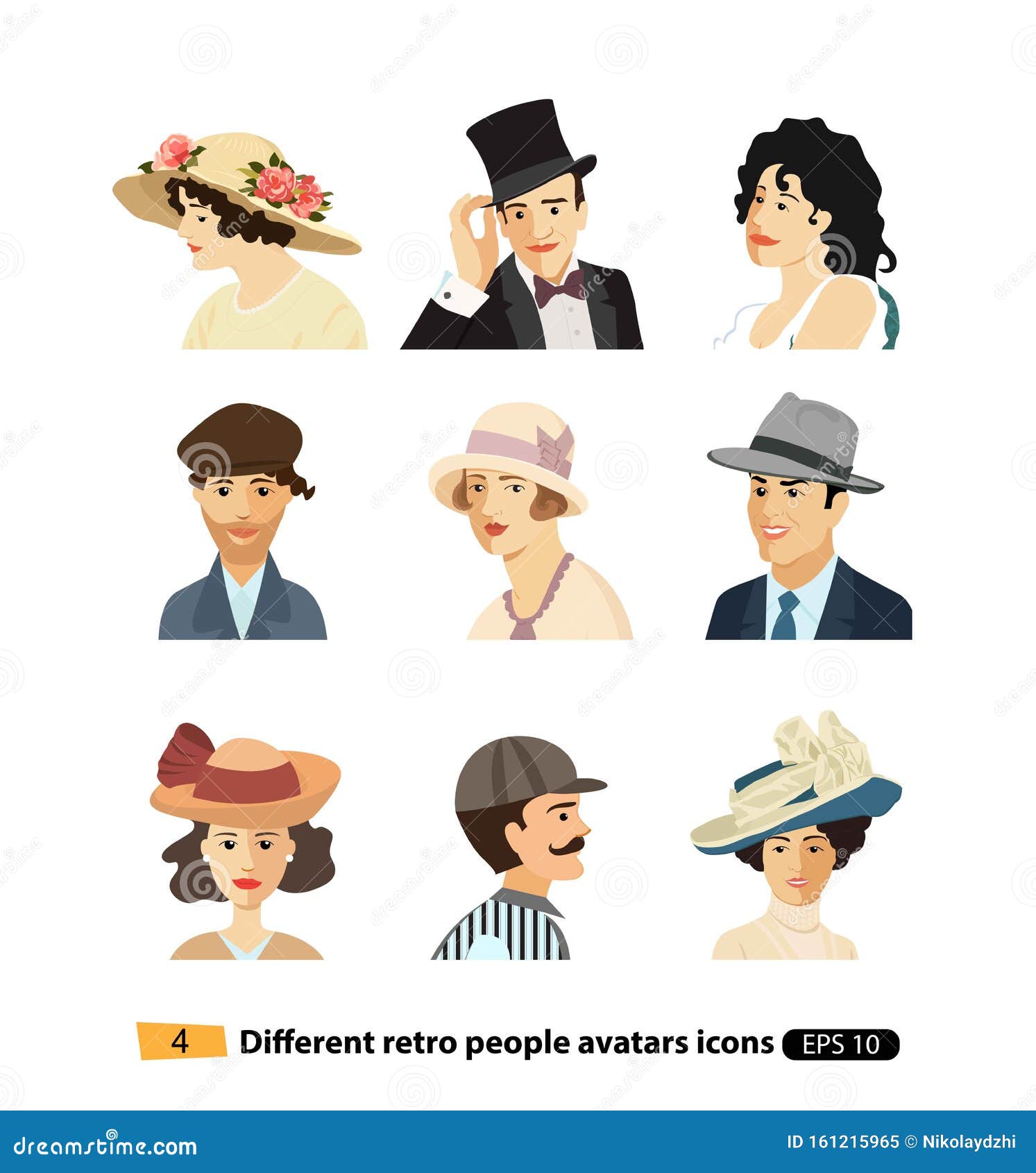 Retro Avatars Cartoon People Vector Cartoon Isolated | CartoonDealer ...